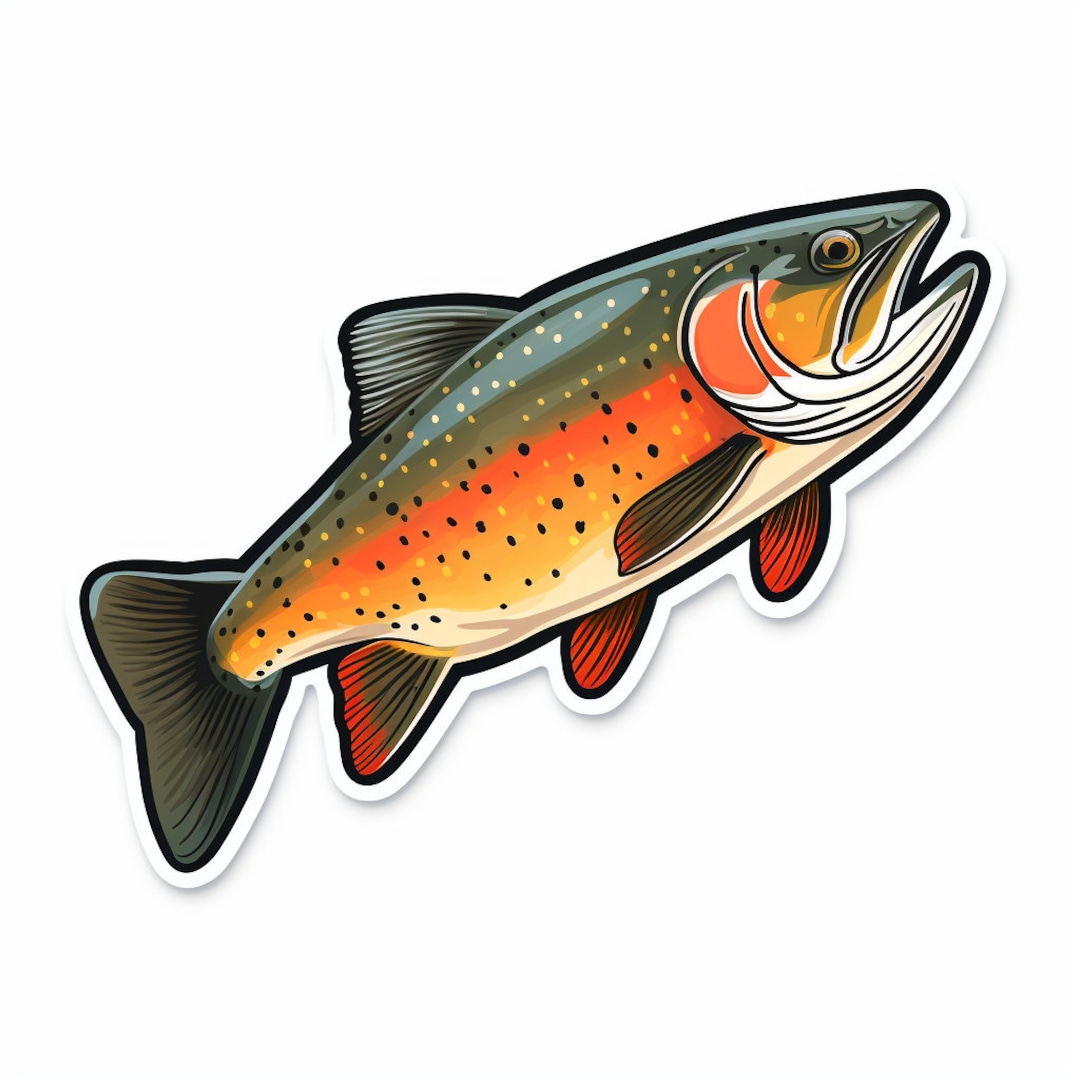 Brook Trout, Sticker, Decal, Fish, Fly Fishing, Flies, Art, Accessories ...