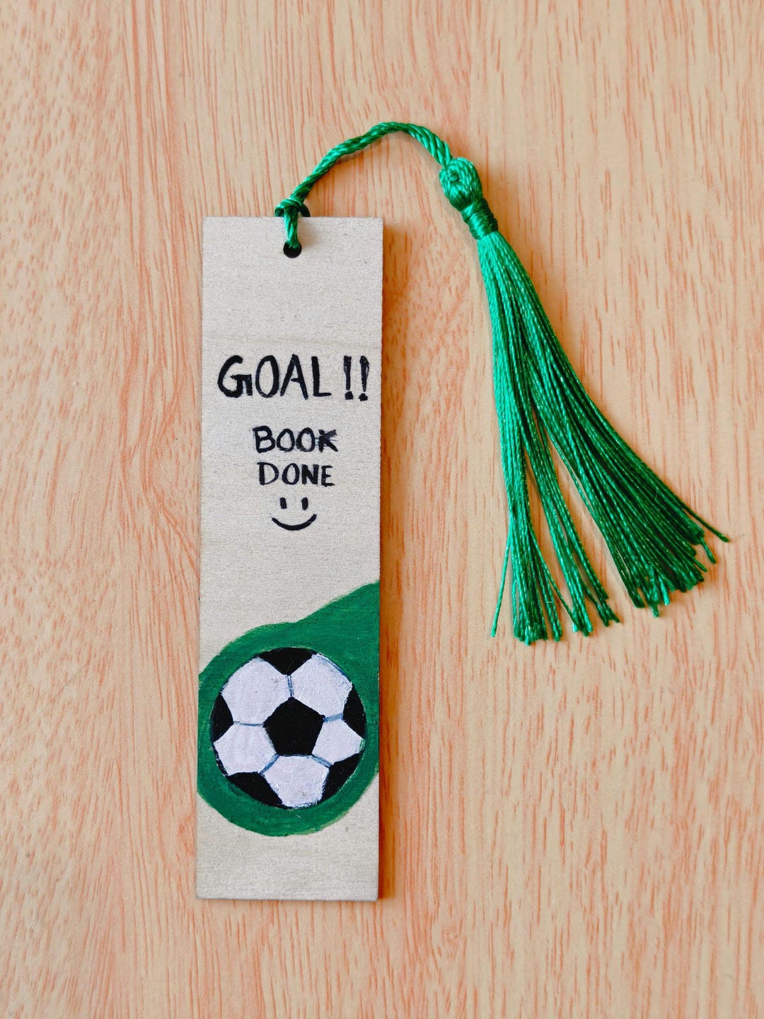 Personalized Wooden Bookmark: Hand-painted Football With Quote - Etsy