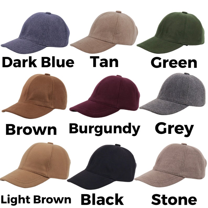 Wool Baseball Cap: Adjustable Unisex Winter Hat - Etsy
