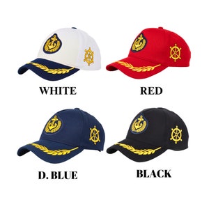 White Captain Baseball Cap,unisex Captain Hat ,gift for New Boat Owner ...