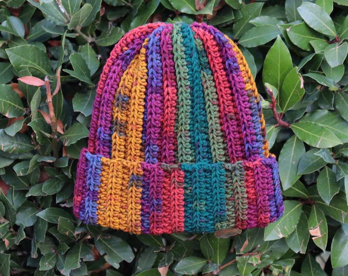Hand Knit Scrap Beanies Colorful, Cozy & Chunky Knit Funky, Outdoorsy ...