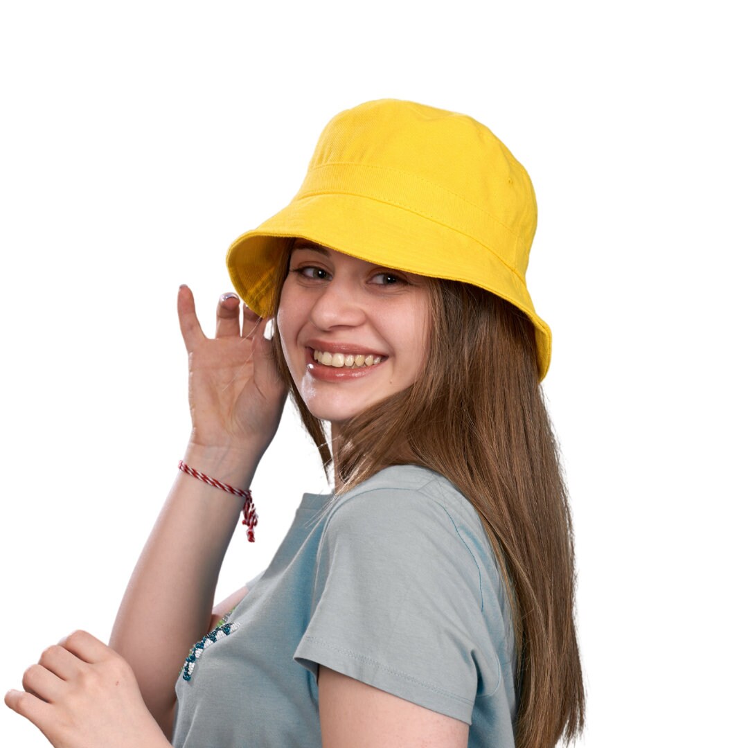 Yellow Bucket Hat,beach Hat,fisherman Hat,stylish Summer Bucket Hat ...