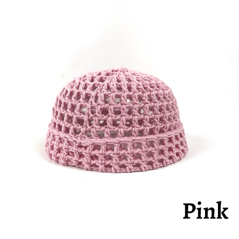 Boho Crochet Beanie Hat, Summer Mesh Cotton Skull Cap, Hippie Festival ...
