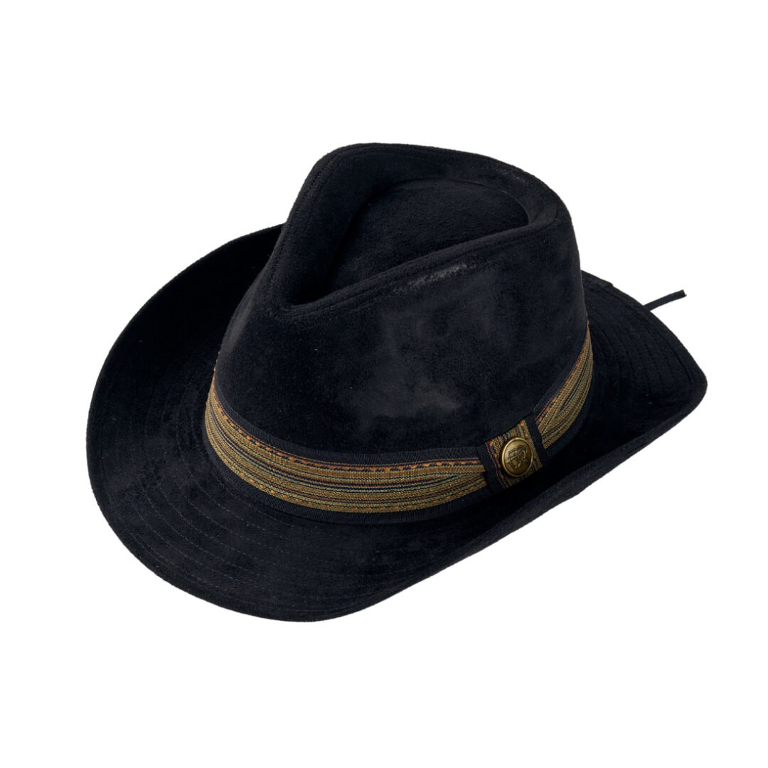 Black Cowboy Hat, Men and Woman Hat, Fedora Hats, Western Style Cowboy ...