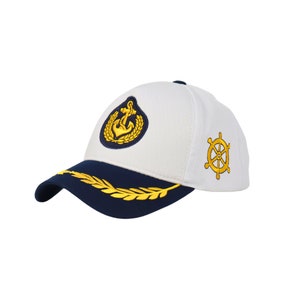 White Captain Baseball Cap,unisex Captain Hat ,gift for New Boat Owner ...