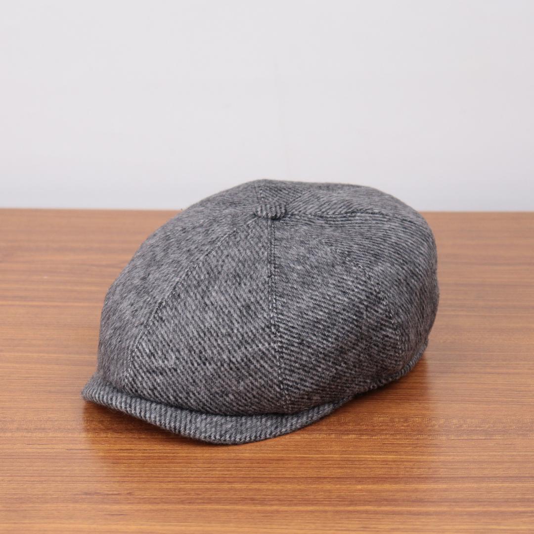 Gray Herringbone Wool Newsboy Cap: Handmade Vintage Cap - Etsy