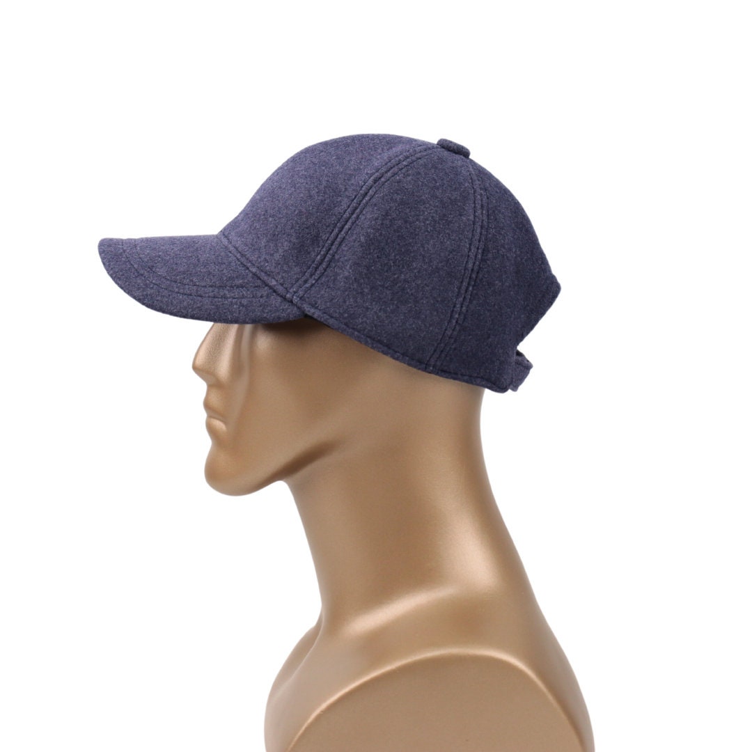 Dark Blue Wool Baseball Cap,adjustable Wool Cap,wool Hat, Unisex Cap ...
