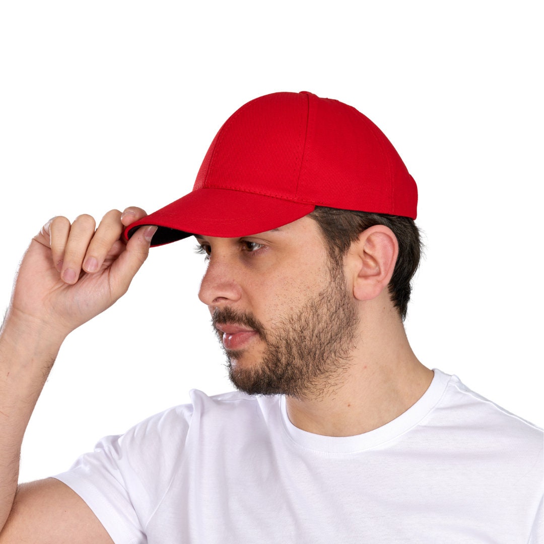 Red Cotton Baseball Cap, Adjustable Unisex Sun Hat - Etsy