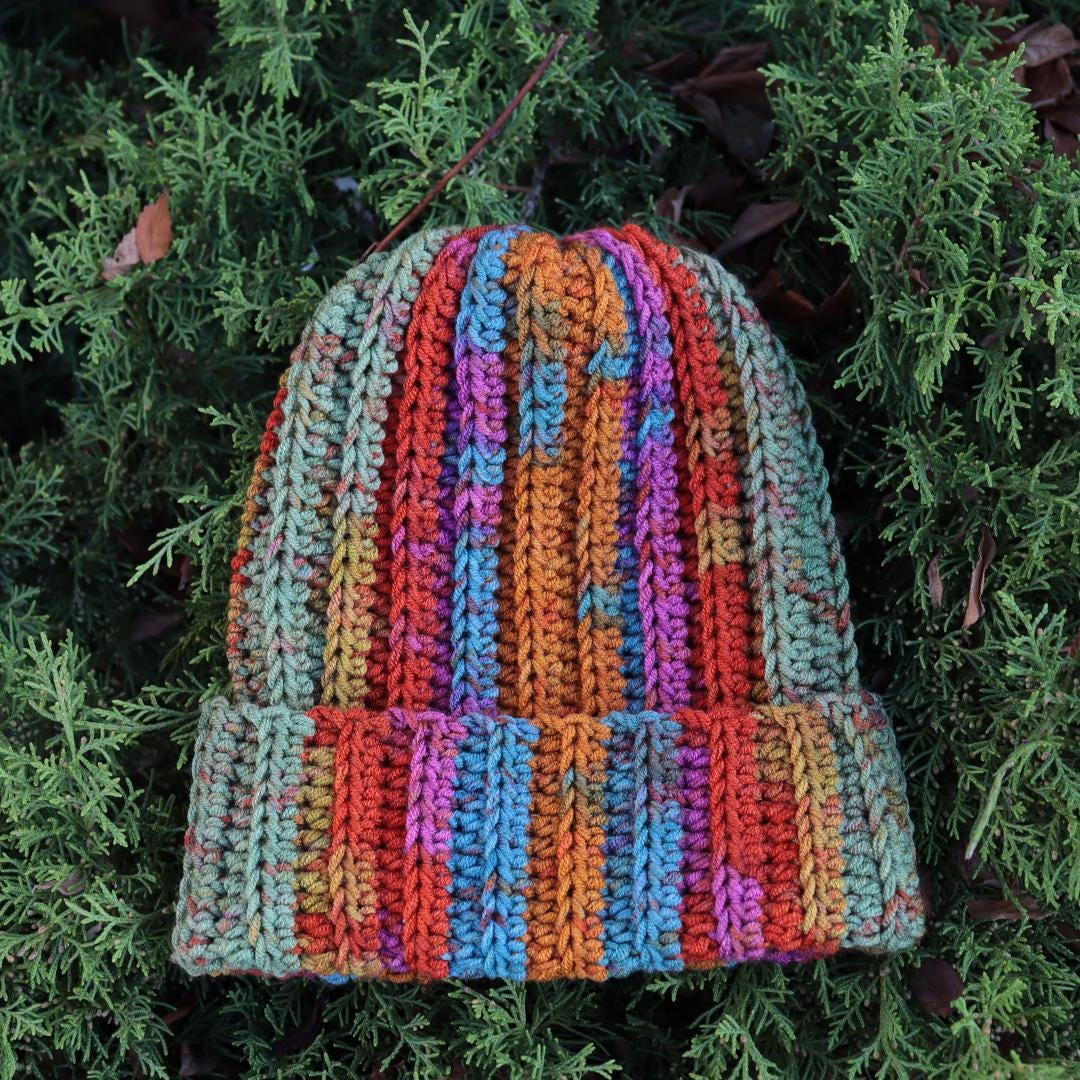 Handmade Crochet Beanie: Multicolor Boho Winter Cap - Etsy