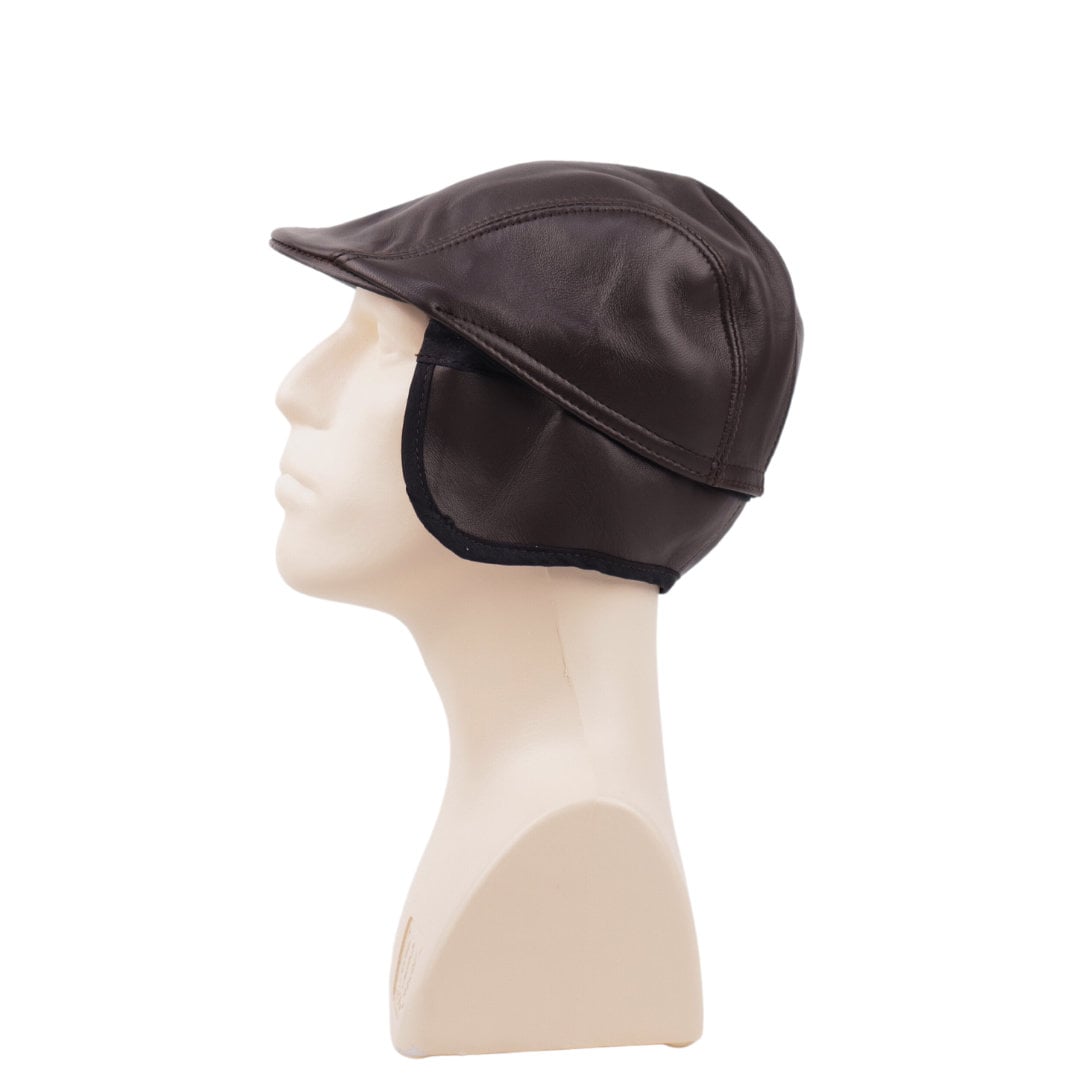 Brown Leather Flat Cap: Handcrafted Suede Ascot Ivy Hat - Etsy