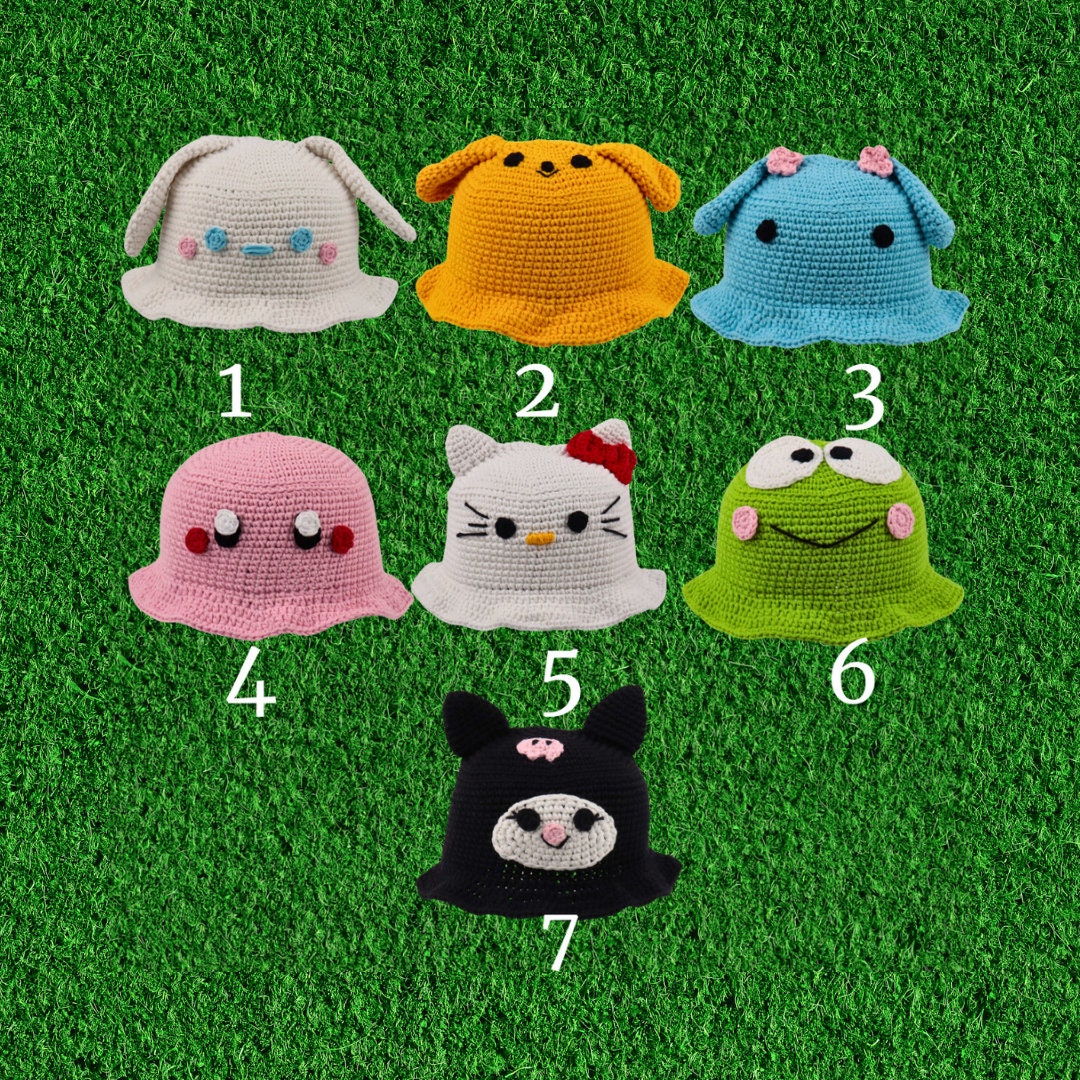 Crochet Sanrio My Melody Bucket Hats, Bucket Hat, Handmade Hat - Etsy