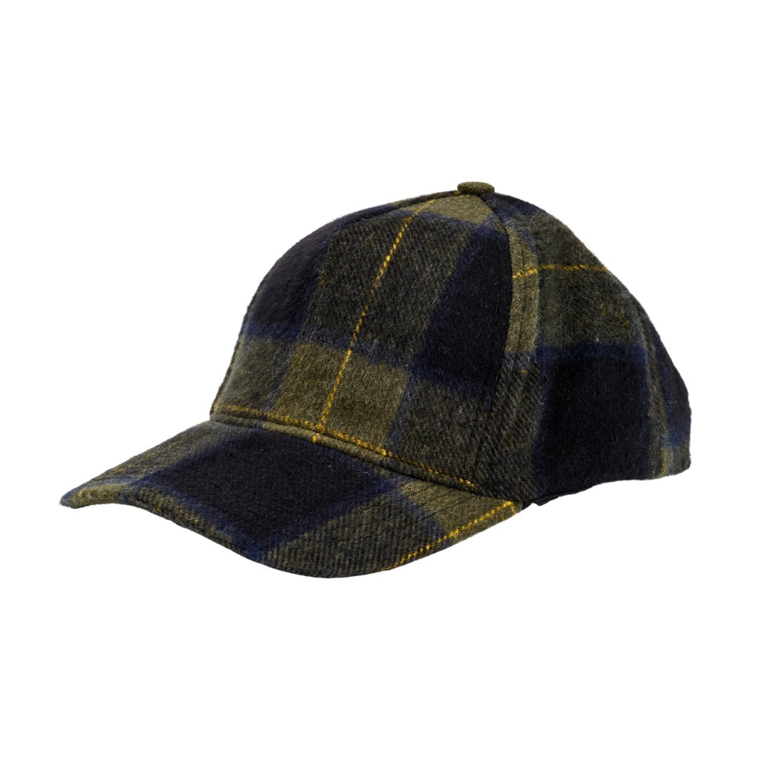 Green Plaid Design Wool Baseball Cap,adjustable Wool Cap,wool Hat ...
