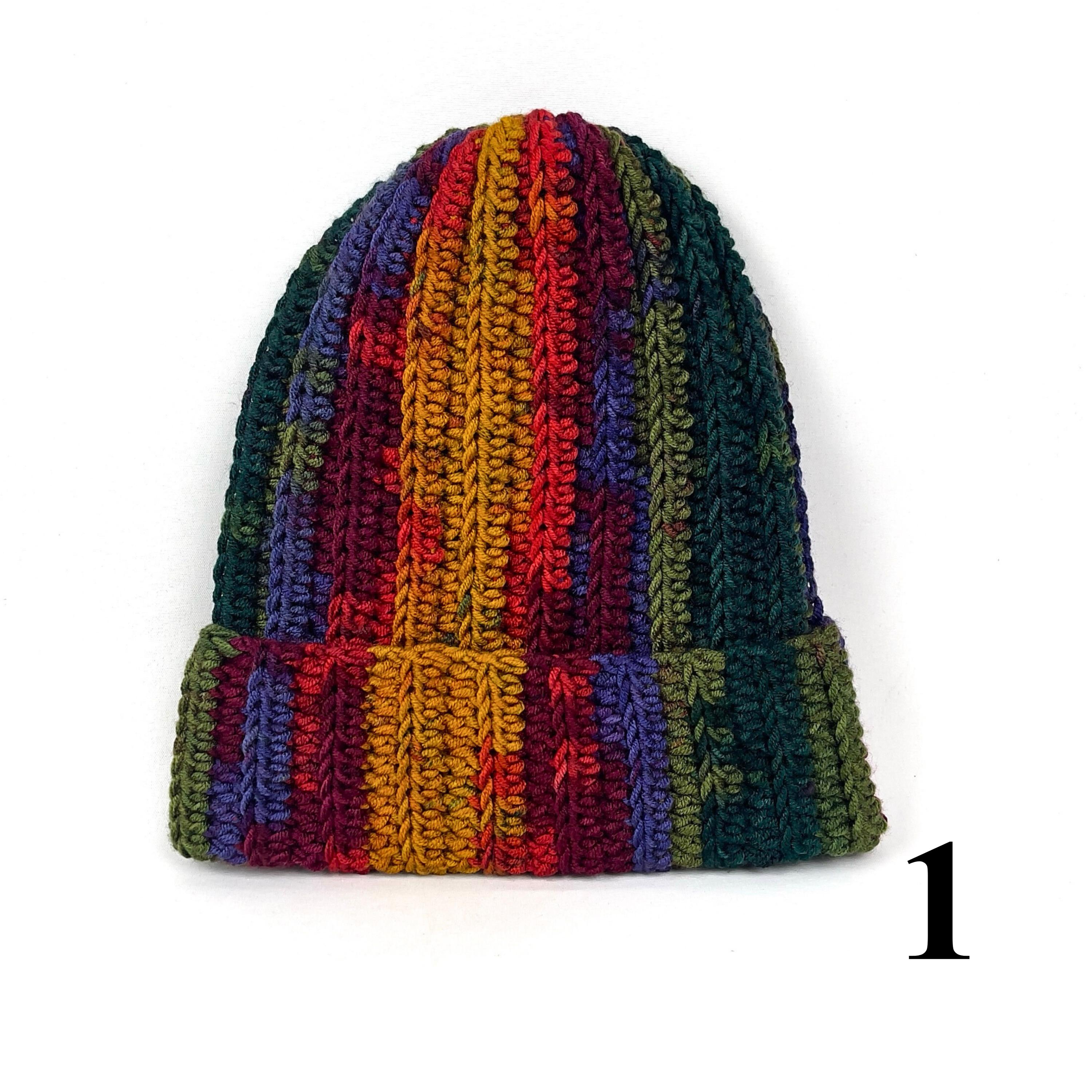 Handmade Crochet Beanie: Multicolor Boho Winter Cap - Etsy