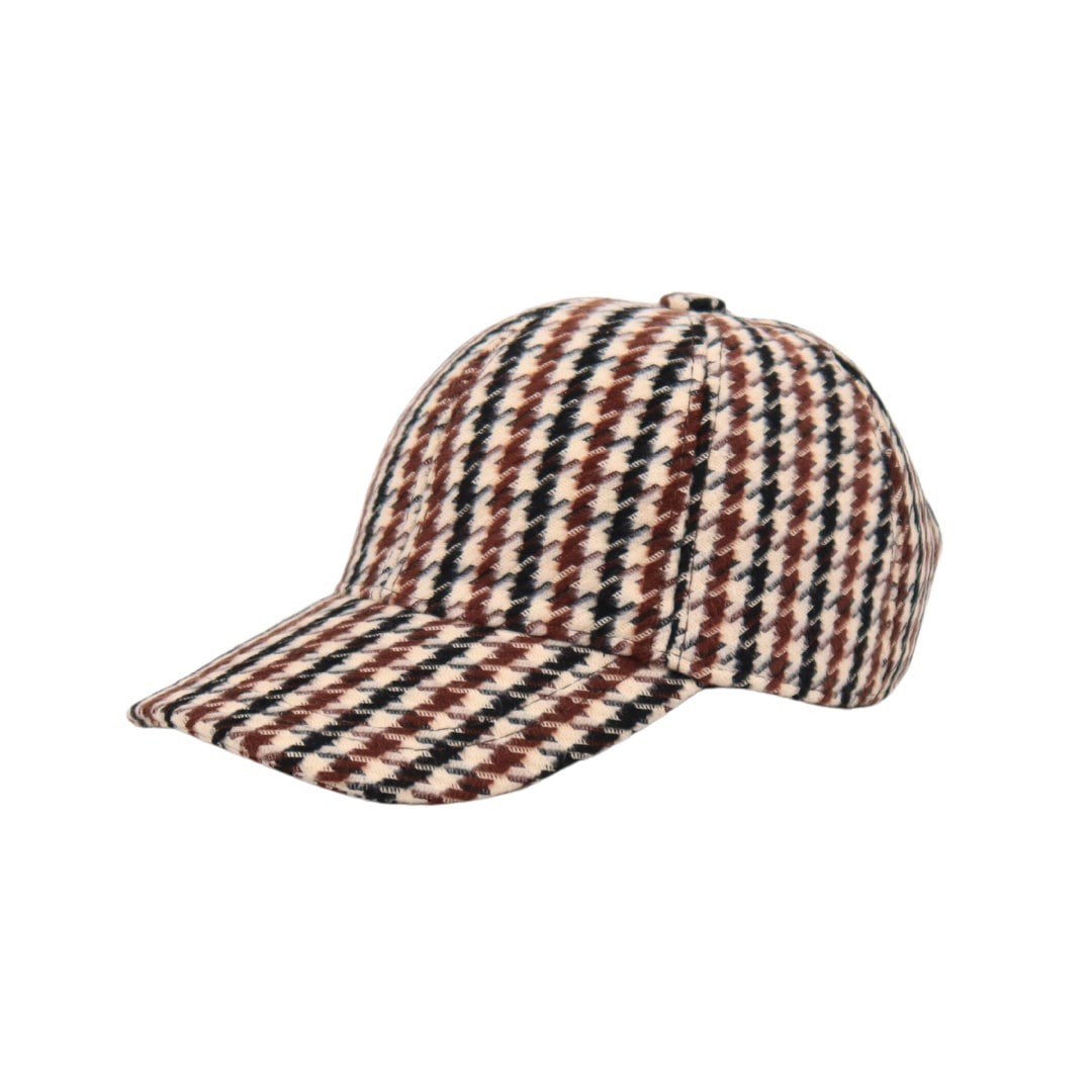 Houndstooth Design Wool Baseball Cap,adjustable Wool Cap,wool Hat ...