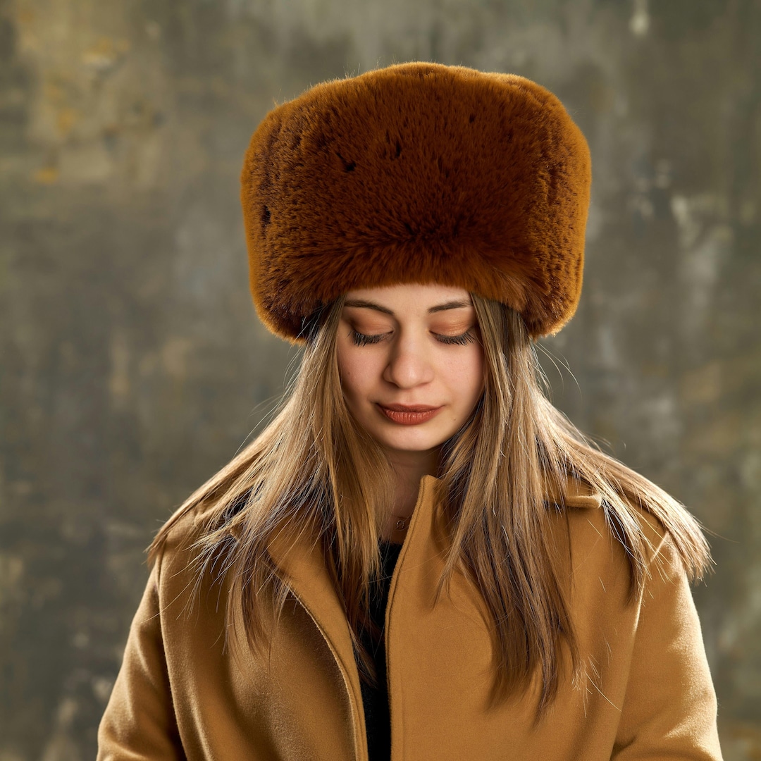 Luxury Brown Faux Fur Ushanka Hat, Vintage Cossack Style. - Etsy