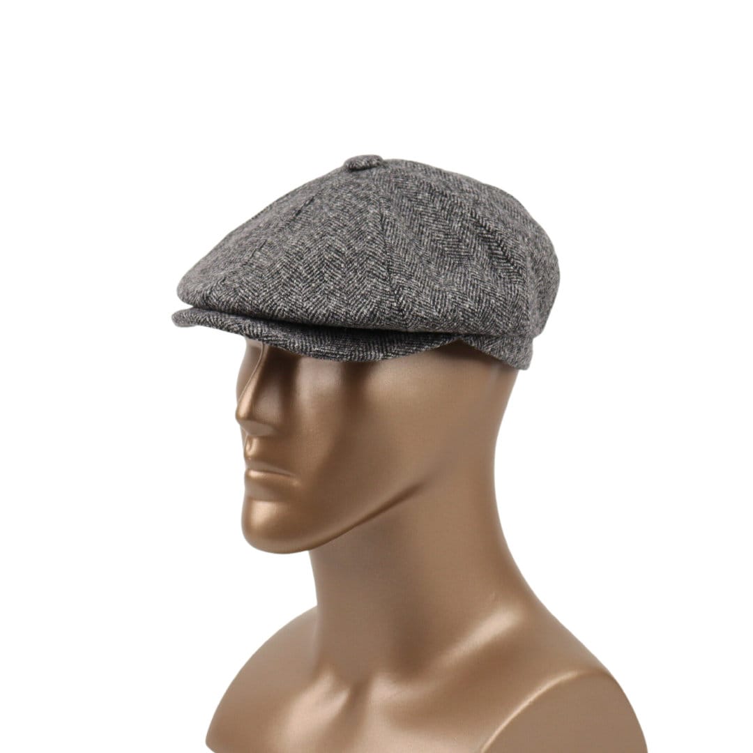 Light Gray Wool Newsboy Cap: Handmade Herringbone Gatsby Hat - Etsy
