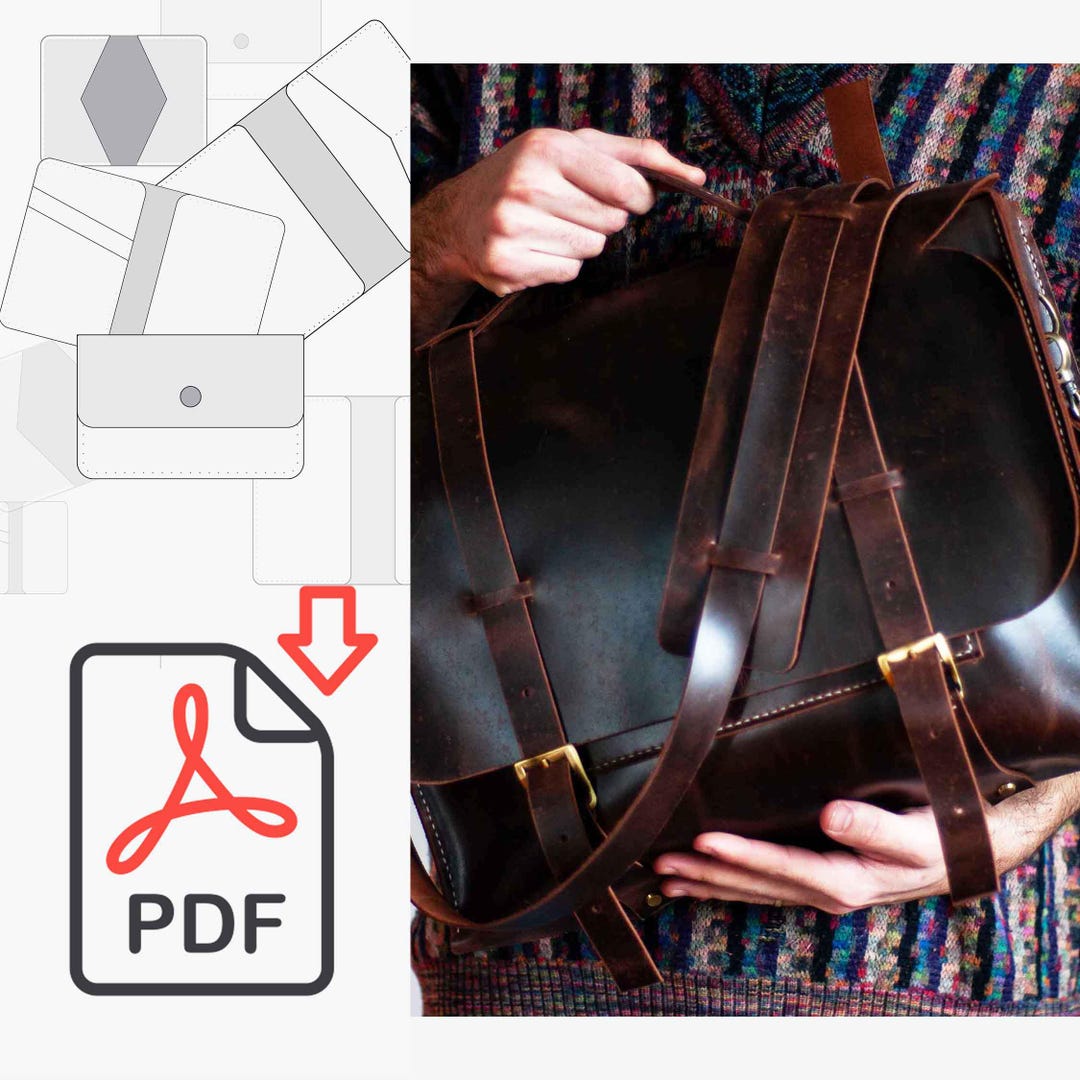 Leather Bag Pattern PDF, Messenger Bag Pattern, Leather DIY, Pdf ...
