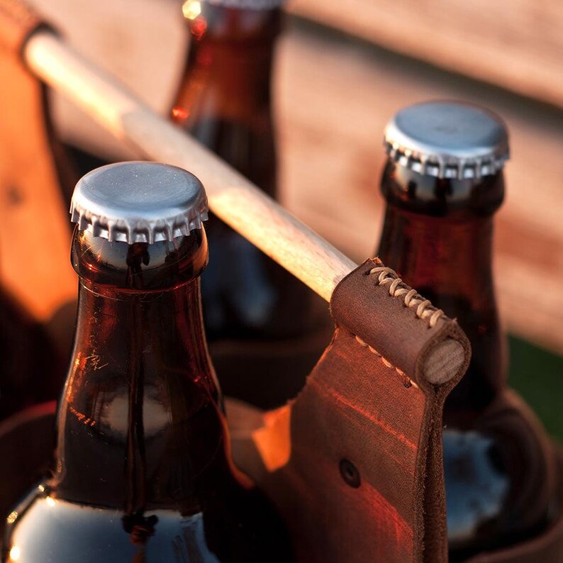 Leather Beer Holder Pattern, Handmade Beer Bag Templates, Beer Leather ...