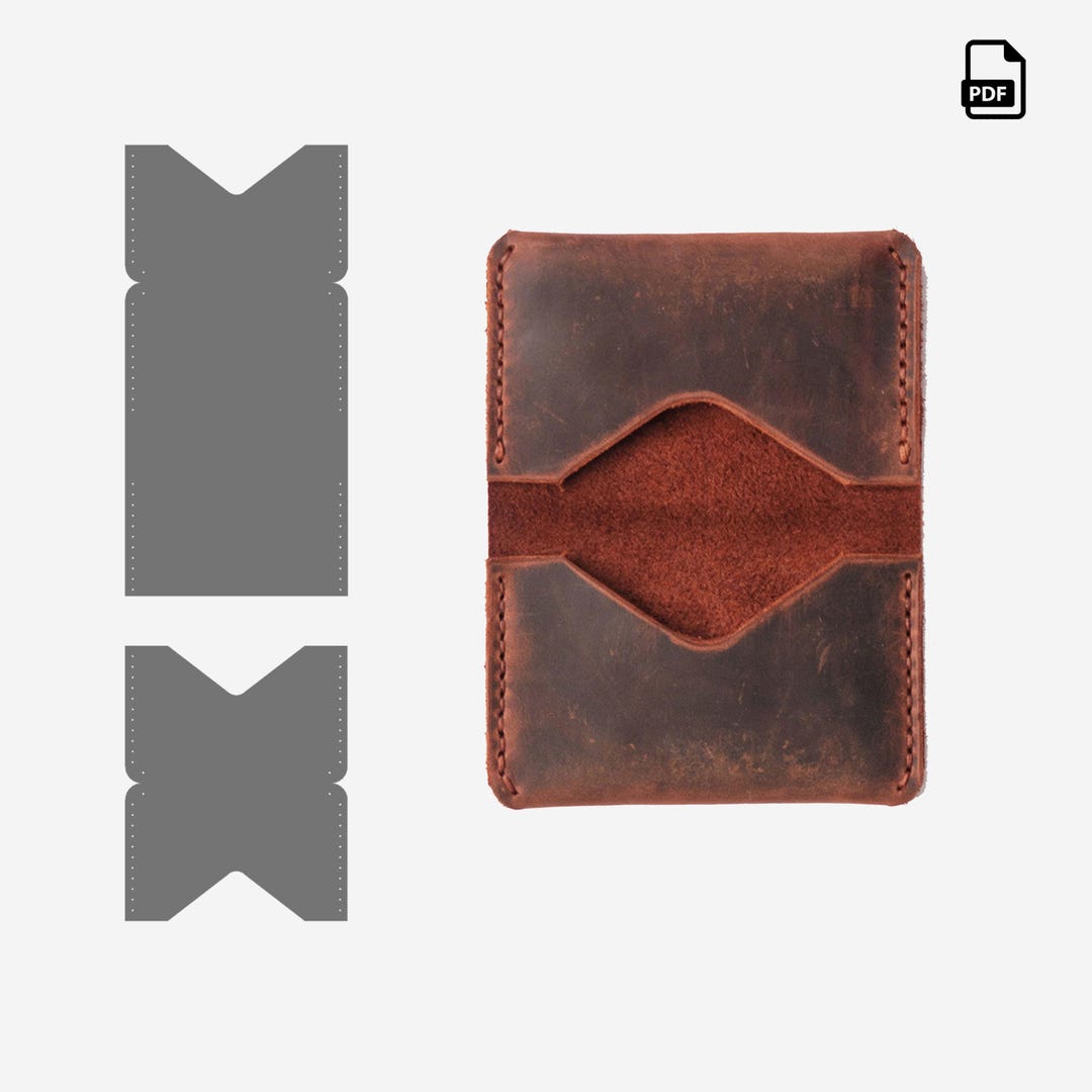 Minimalist Leather Wallet Pattern PDF, Slim Leather Wallet DWG, Leather ...