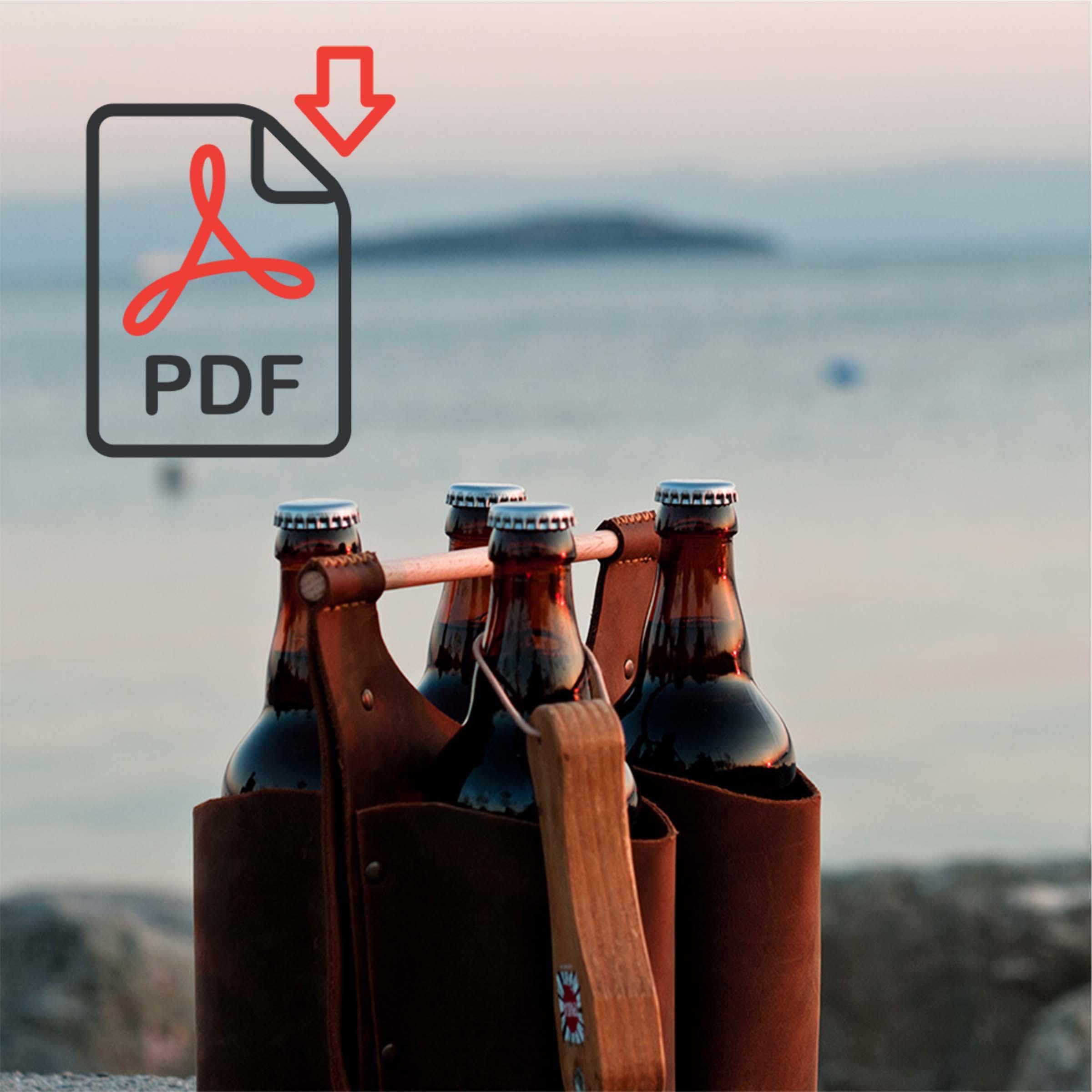Beer Bag PDF Pattern, Beer Bag Template, Leather Craft PDF Pattern ...