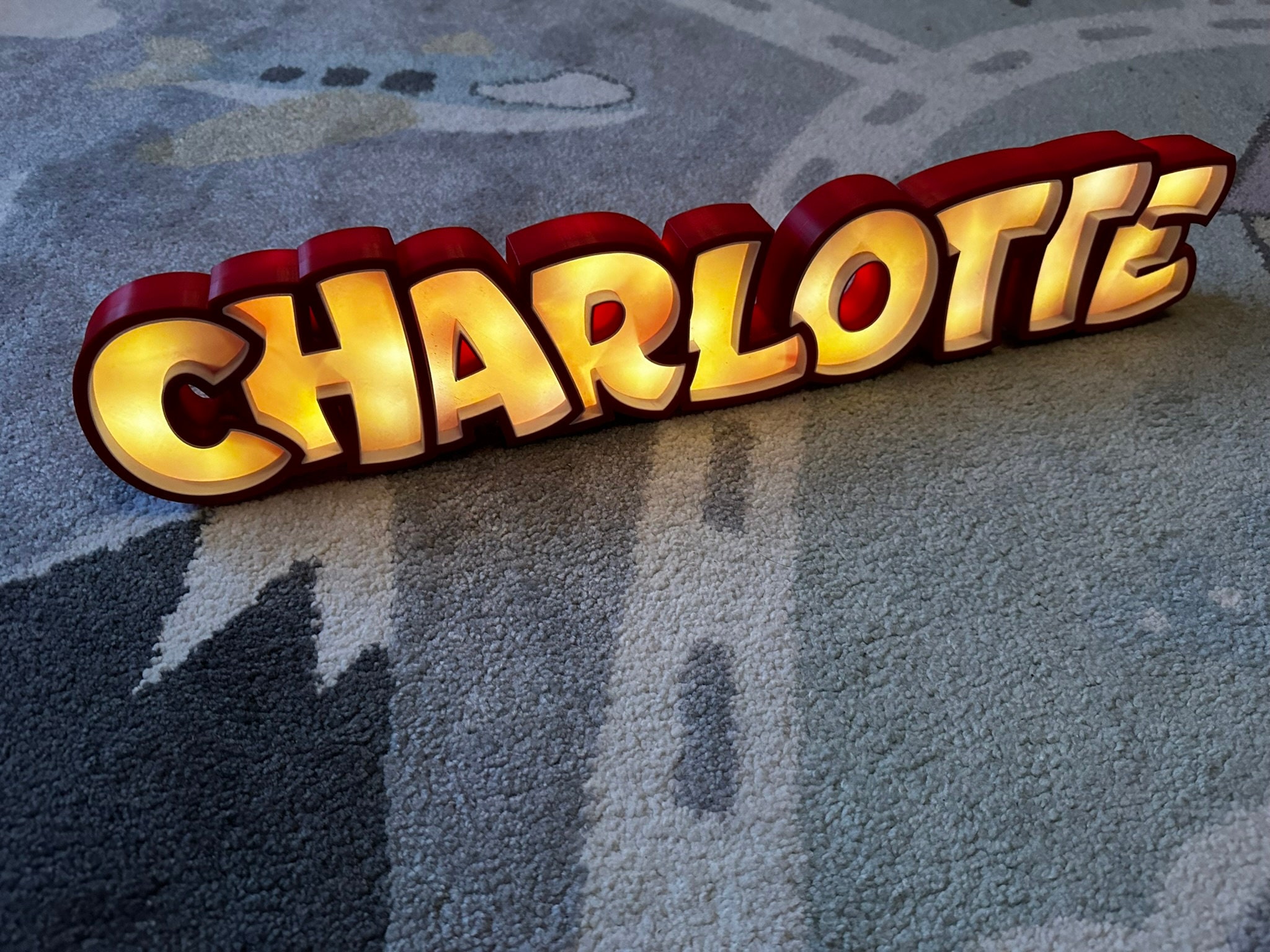 Name Lamp Individual LED Letter Lamp Personalized Lettering Decorative ...