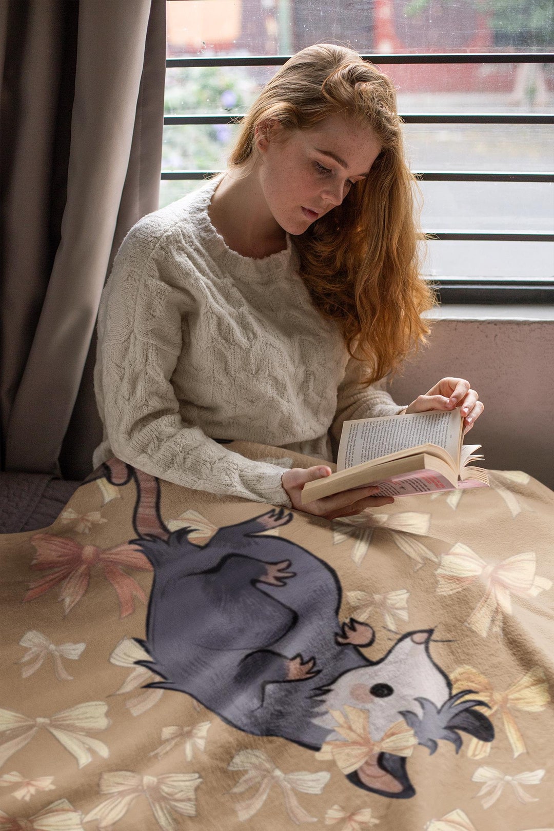 Coquette Possum Blanket, Opossum Lover Gift, Funny Opossum Decor, Angry ...