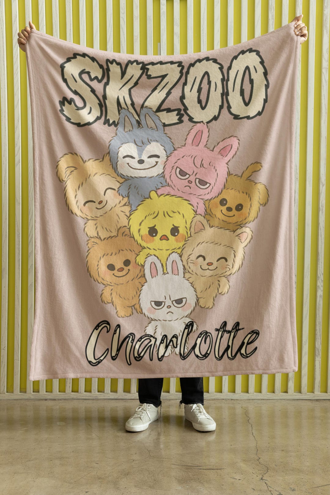 Personalized Skzoo Labubu Blanket, Labubu Fan Gift, Labubu the Monsters ...