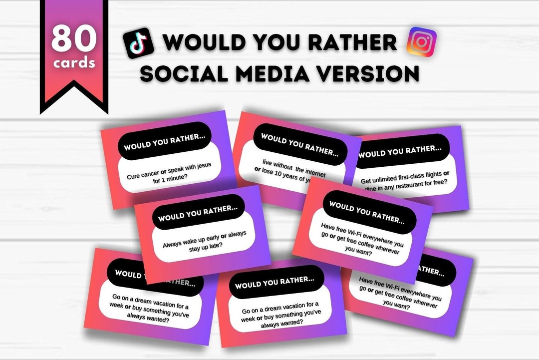 Social Media Would You Rather Questions | Would You Rather | Funny ...