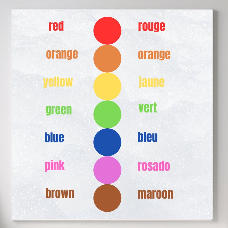 Colors, Bilingual French, Kids Education, Homeschool Decor, Classroom ...