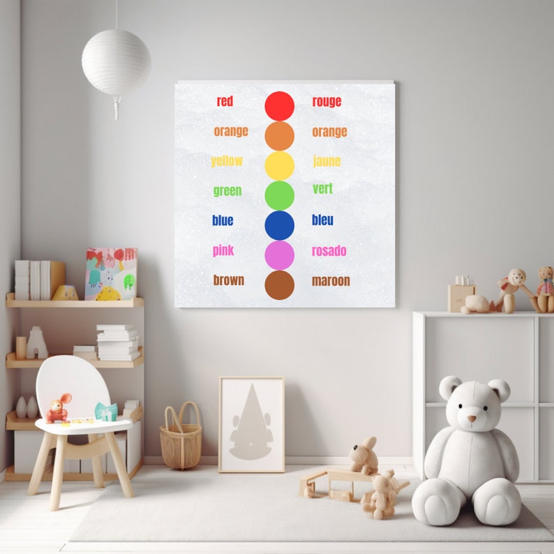 Colors, Bilingual French, Kids Education, Homeschool Decor, Classroom ...