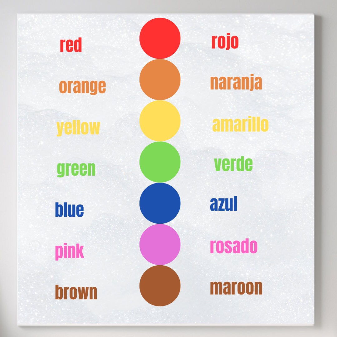 Colors, Bilingual Spanish, Kids Education, Homeschool Decor, Classroom ...