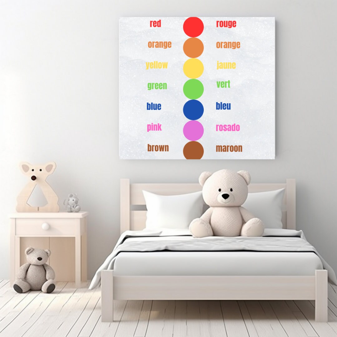 Colors, Bilingual French, Kids Education, Homeschool Decor, Classroom ...