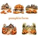 10 Pumpkin Autumn Farm Clipart Watercolor PNG Clip Art, Pumpkin Clipart ...
