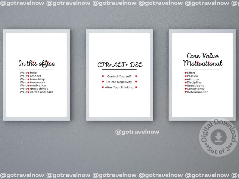 Motivational Prints Office Wall Art Minimalist Black and White ...