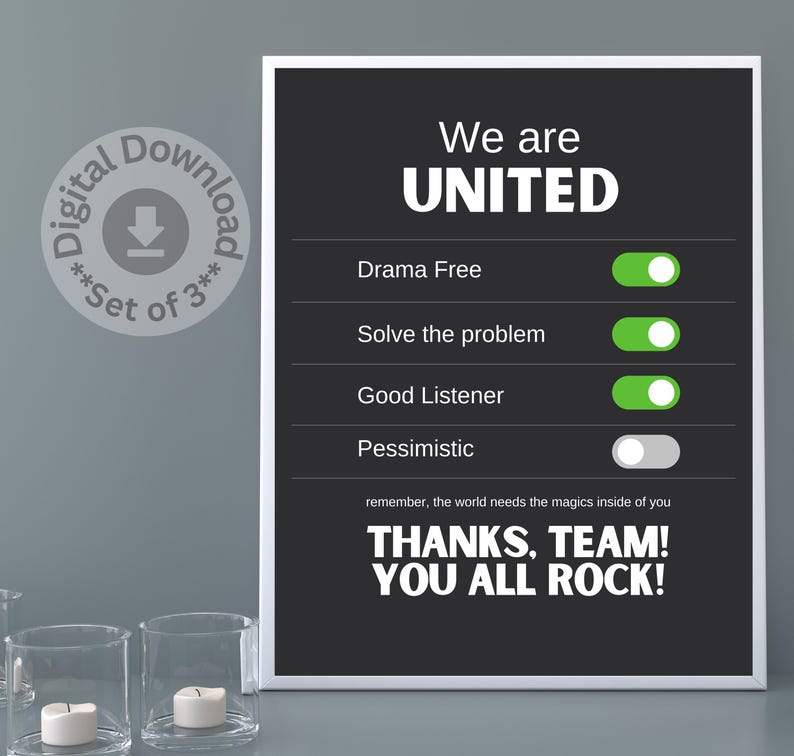 Team Building Poster, Office Unity, Teamwork Print, Workplace ...