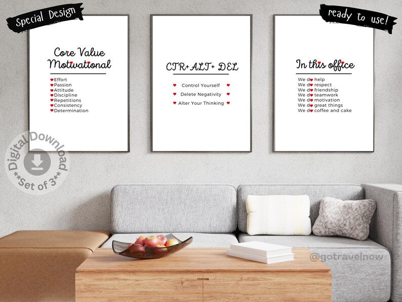 Motivational Prints Office Wall Art Minimalist Black and White ...