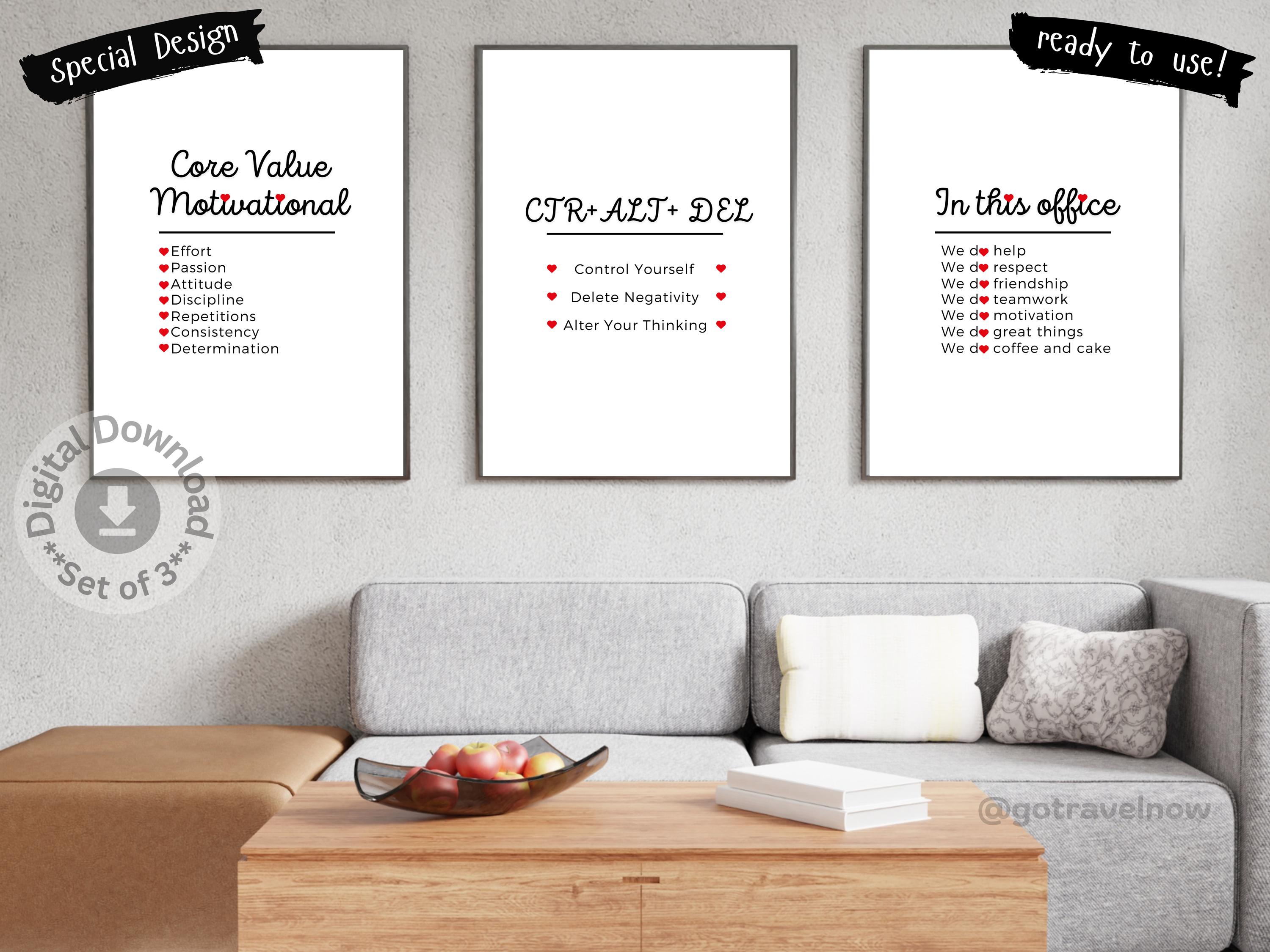 Motivational Prints Office Wall Art Minimalist Black and White ...