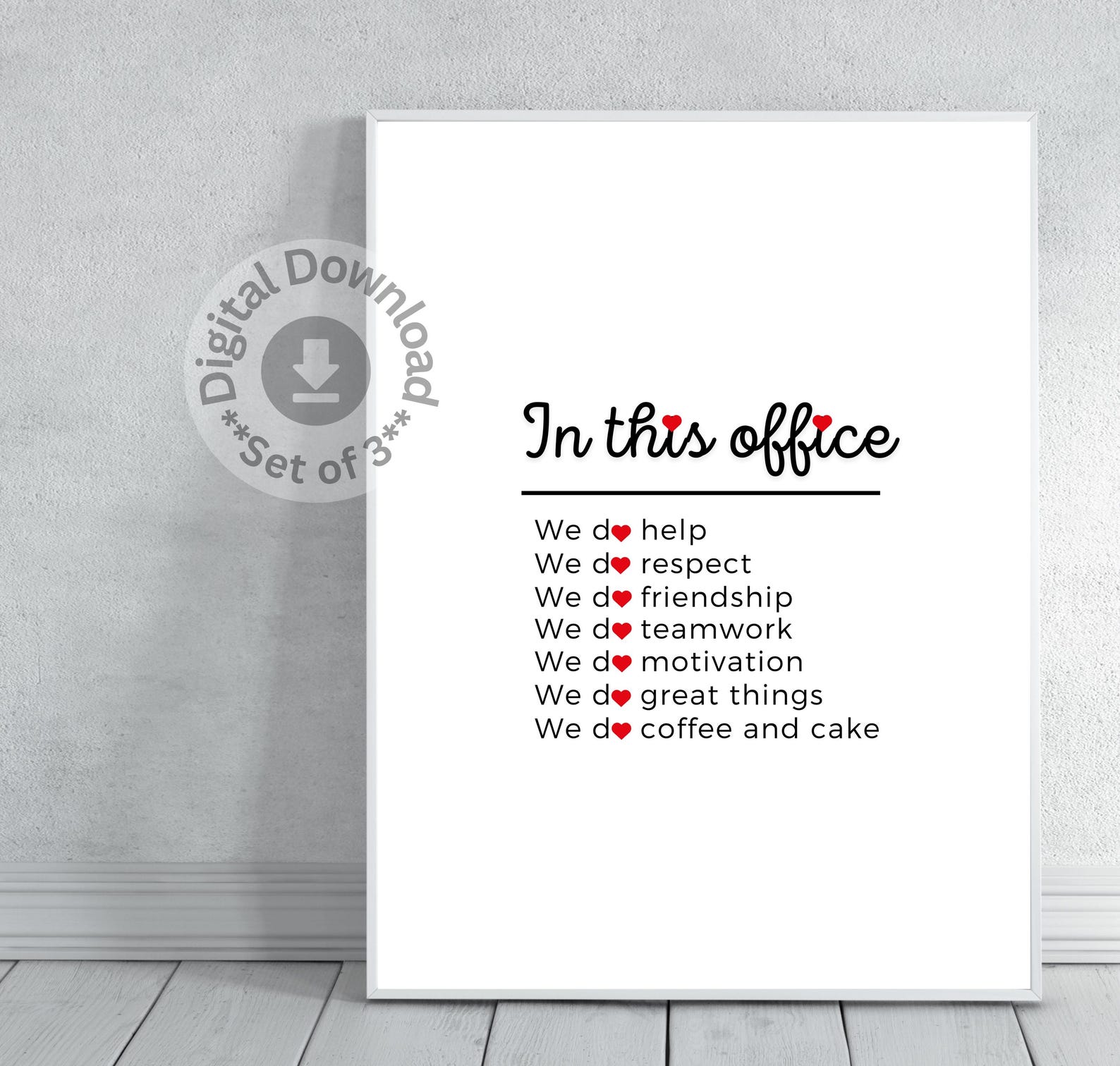 Motivational Prints Office Wall Art Minimalist Black and White ...