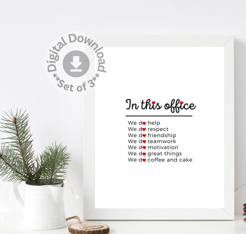 Motivational Prints Office Wall Art Minimalist Black and White ...