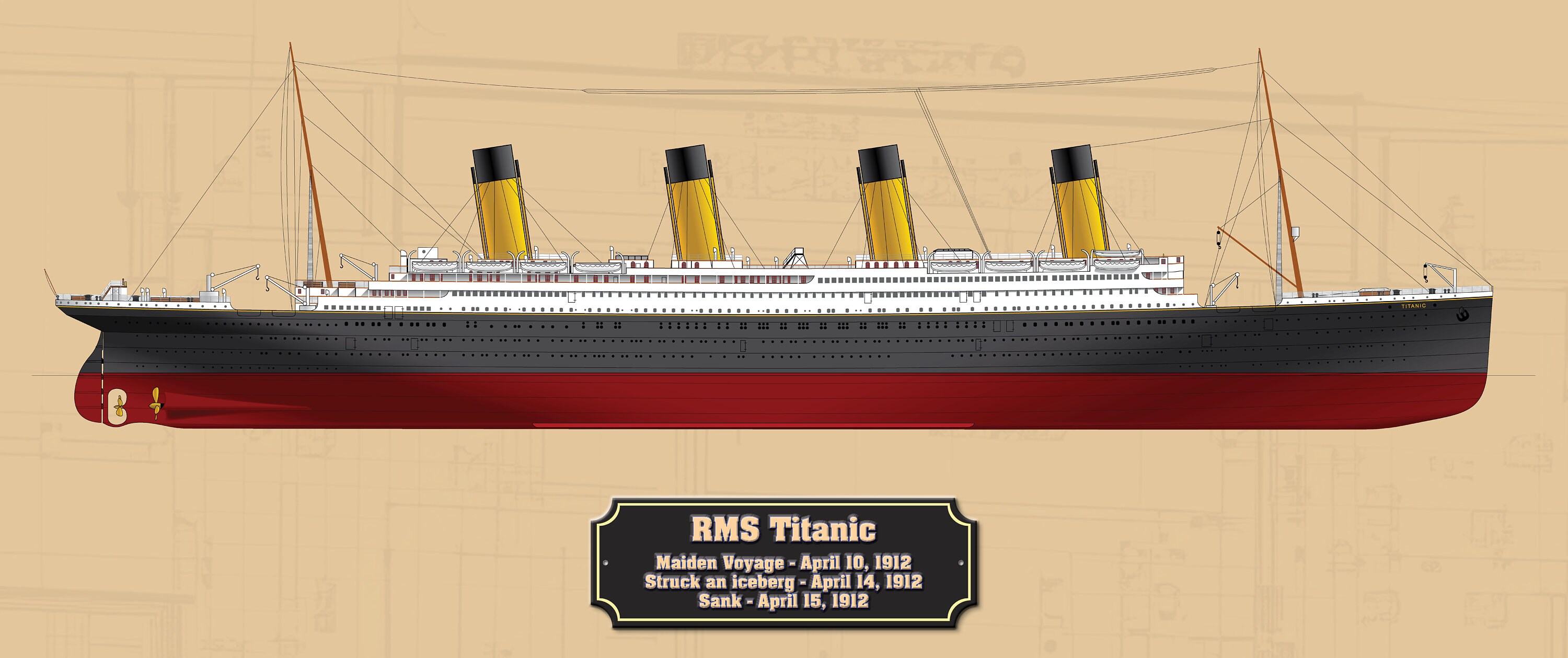 R.M.S. Titanic, 3 Options to Choose From, Titanic Drawing, Titanic ...