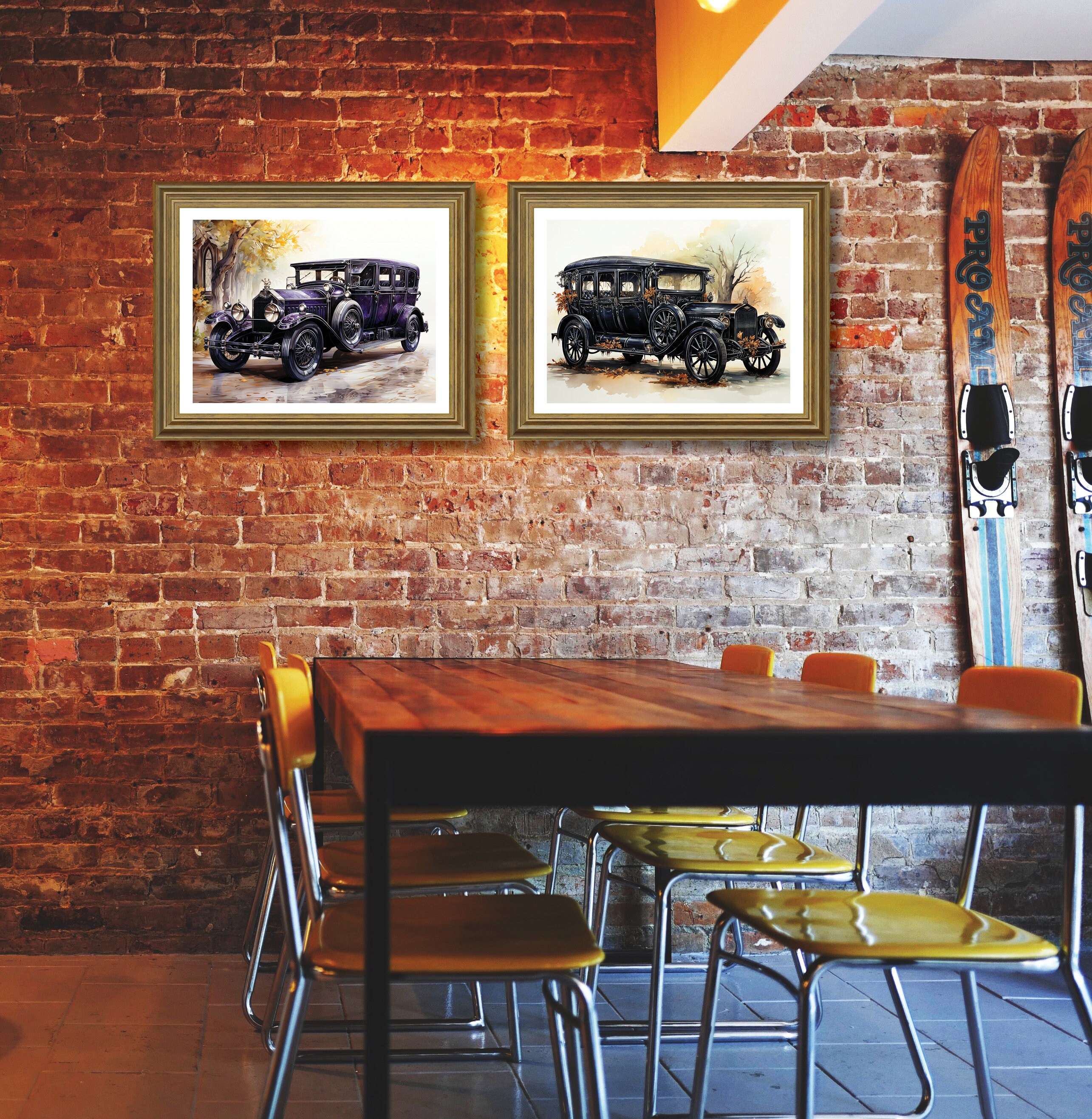 Choice of 2 Antique Cars Original AI Generated Antique Car Art Prints ...