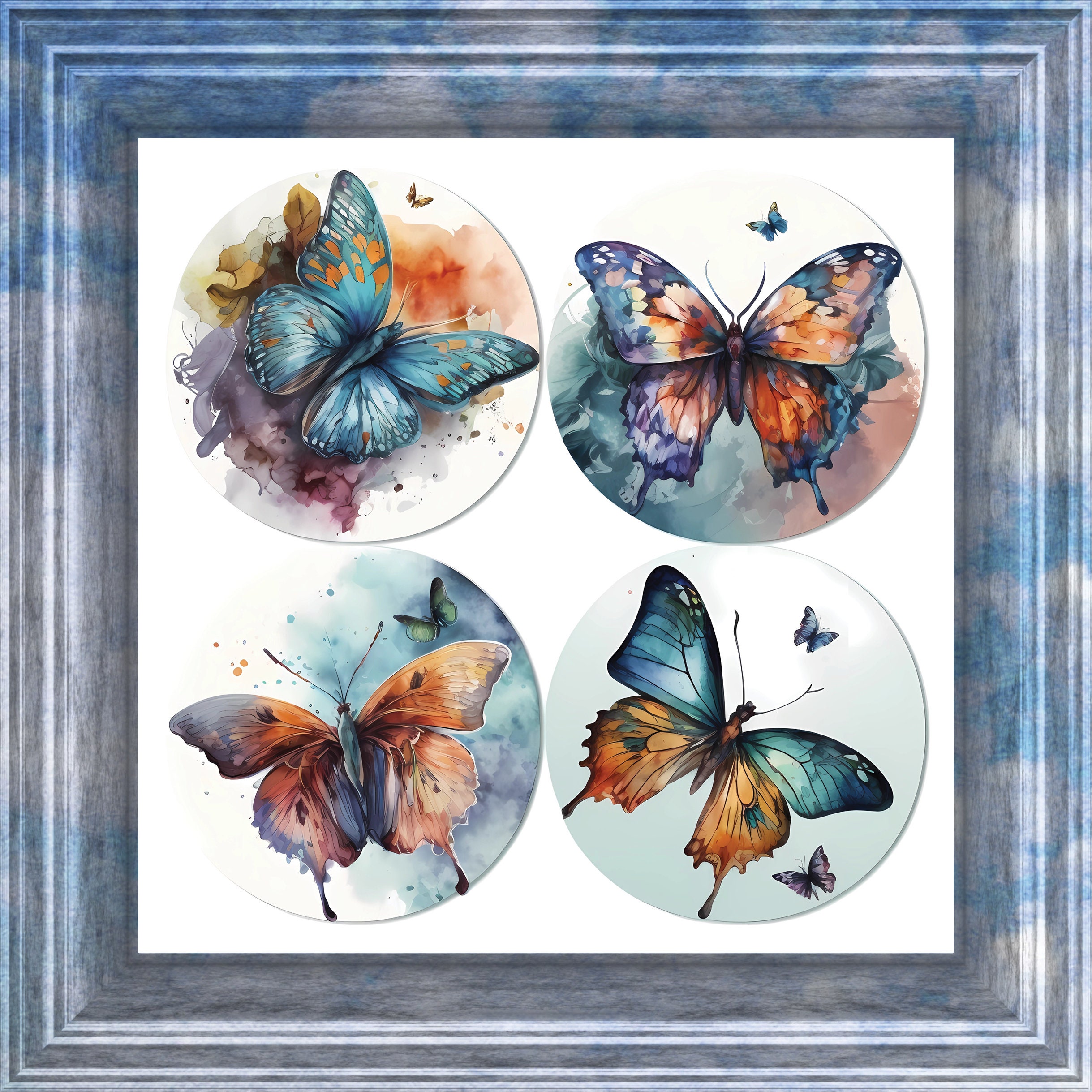 Butterfly Wall Art All 4 Butterflies on One Print Butterflies Decor ...