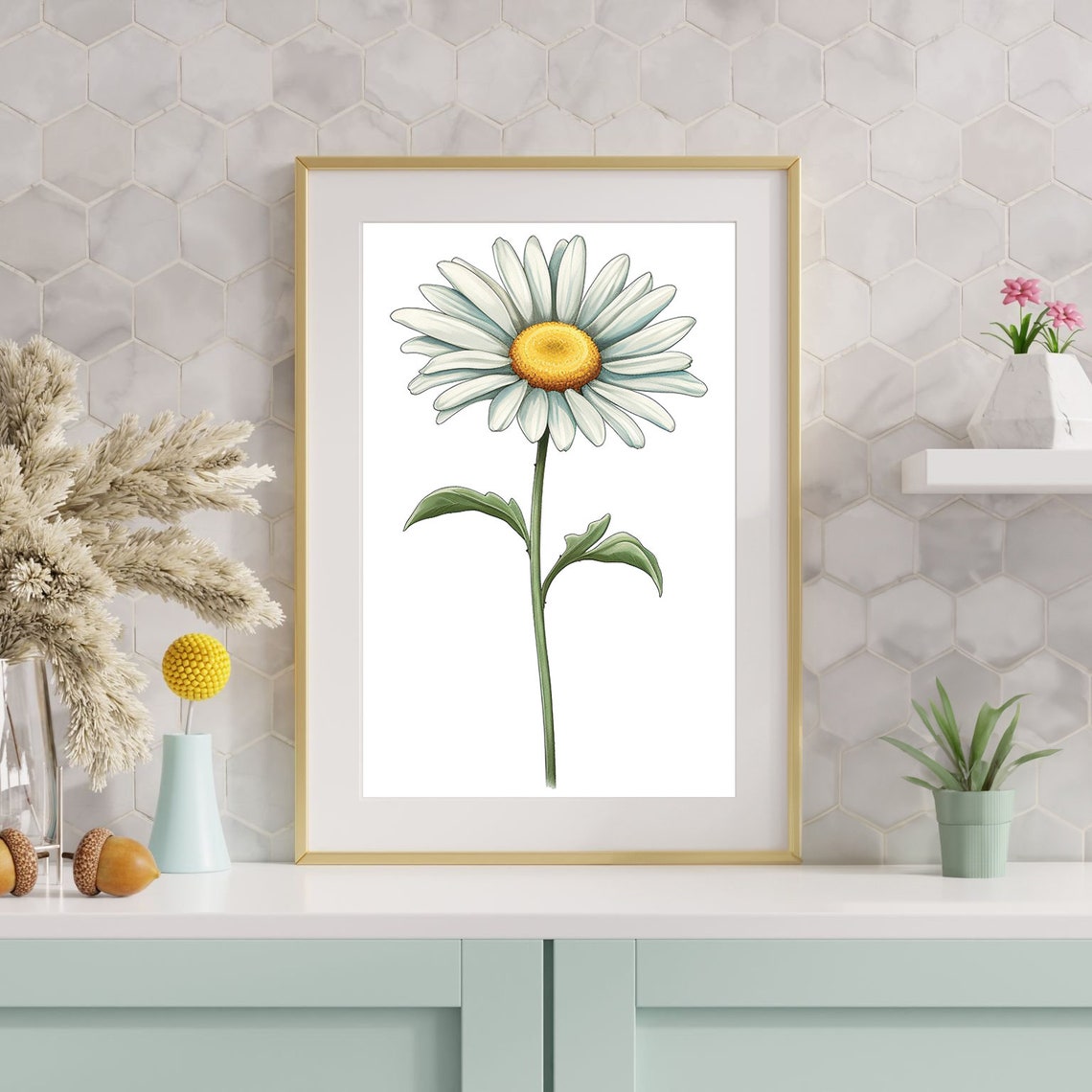 Daisy Print, Watercolor Daisy Painting, Daisy Art, Floral Art, Floral ...