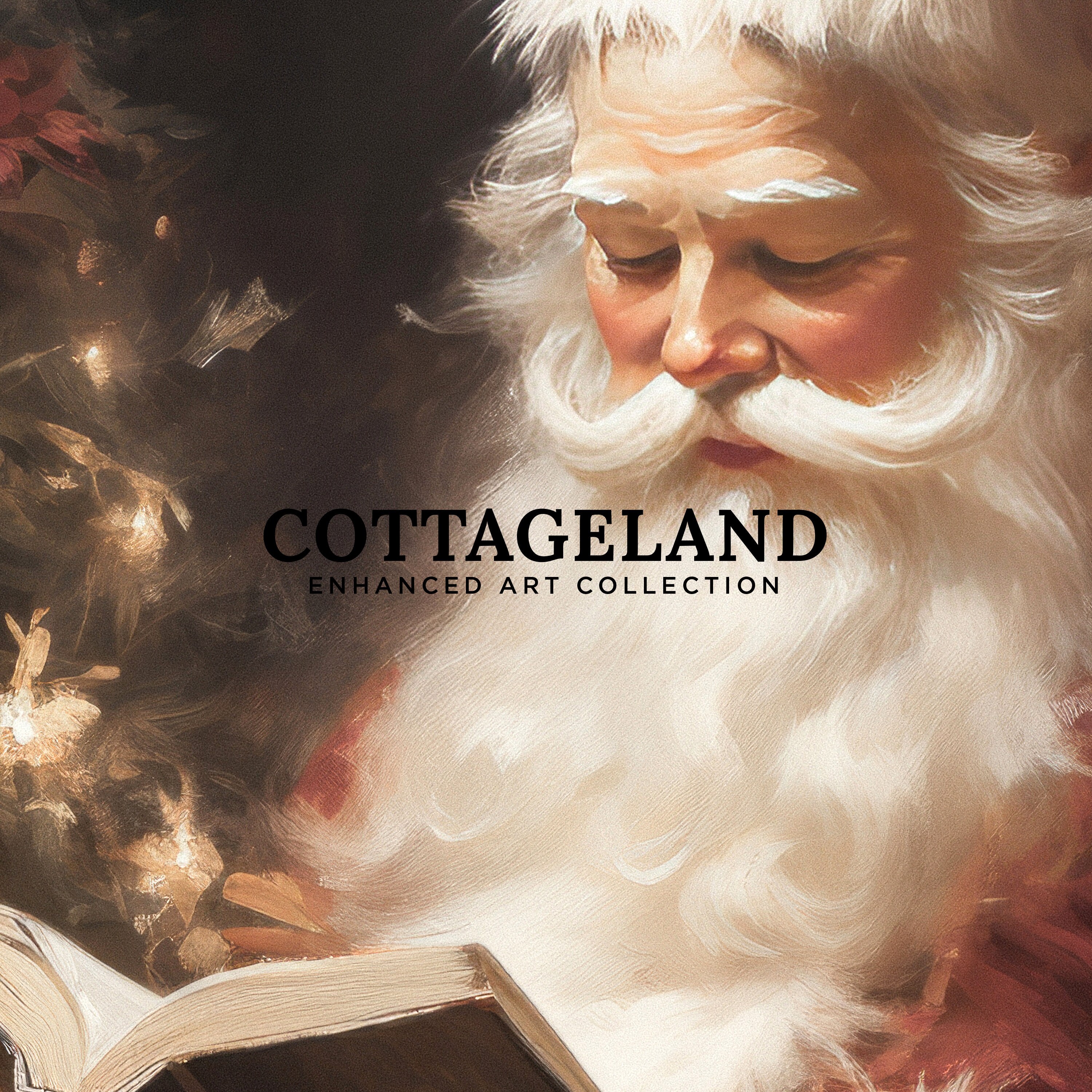 Mr & Mrs. Claus Reading Book Wall Art Set of 4 Christmas Gallery Wall ...