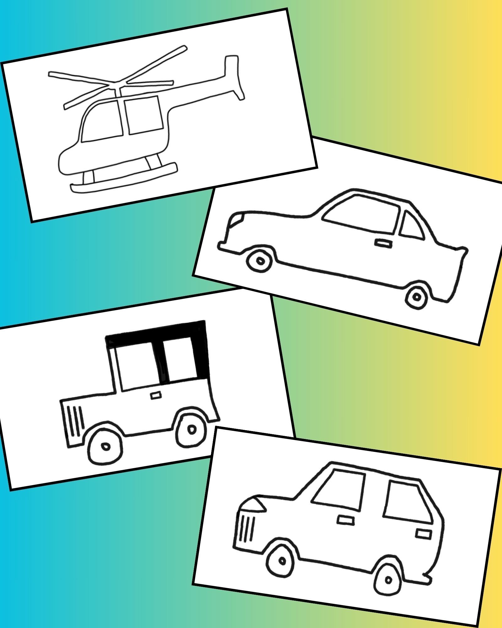 Planes, Trains, and Automobiles Coloring Pages - Etsy UK