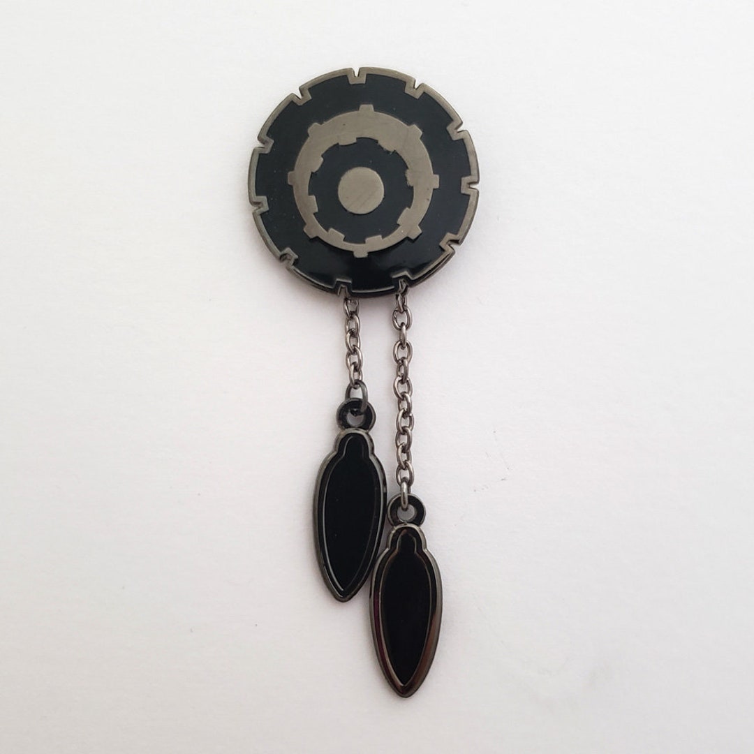 Hard Enamel Double Gear Pin With Dangler - Etsy