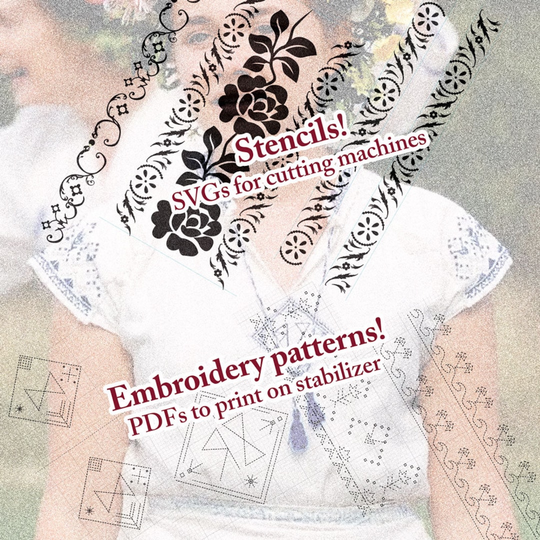 Midsommar SVG/PNG Stencils and PDF Embroidery Patterns - Costuming ...
