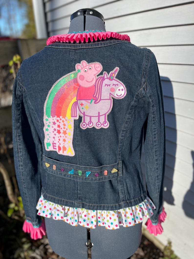 Peppa Pig Themed Jean's Jacket - Etsy