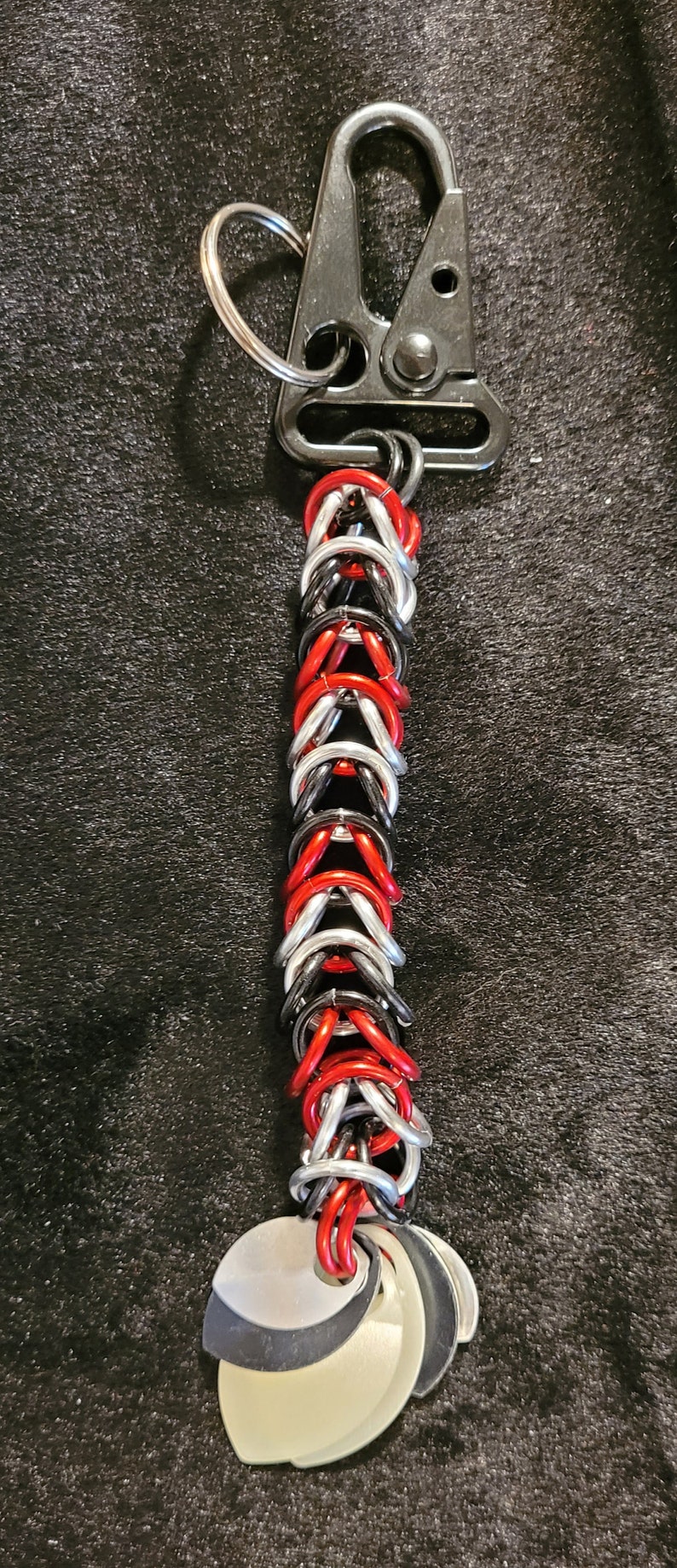 Veteran Made, Chain Maille Box Chain, Red, Silver, and Black With ...