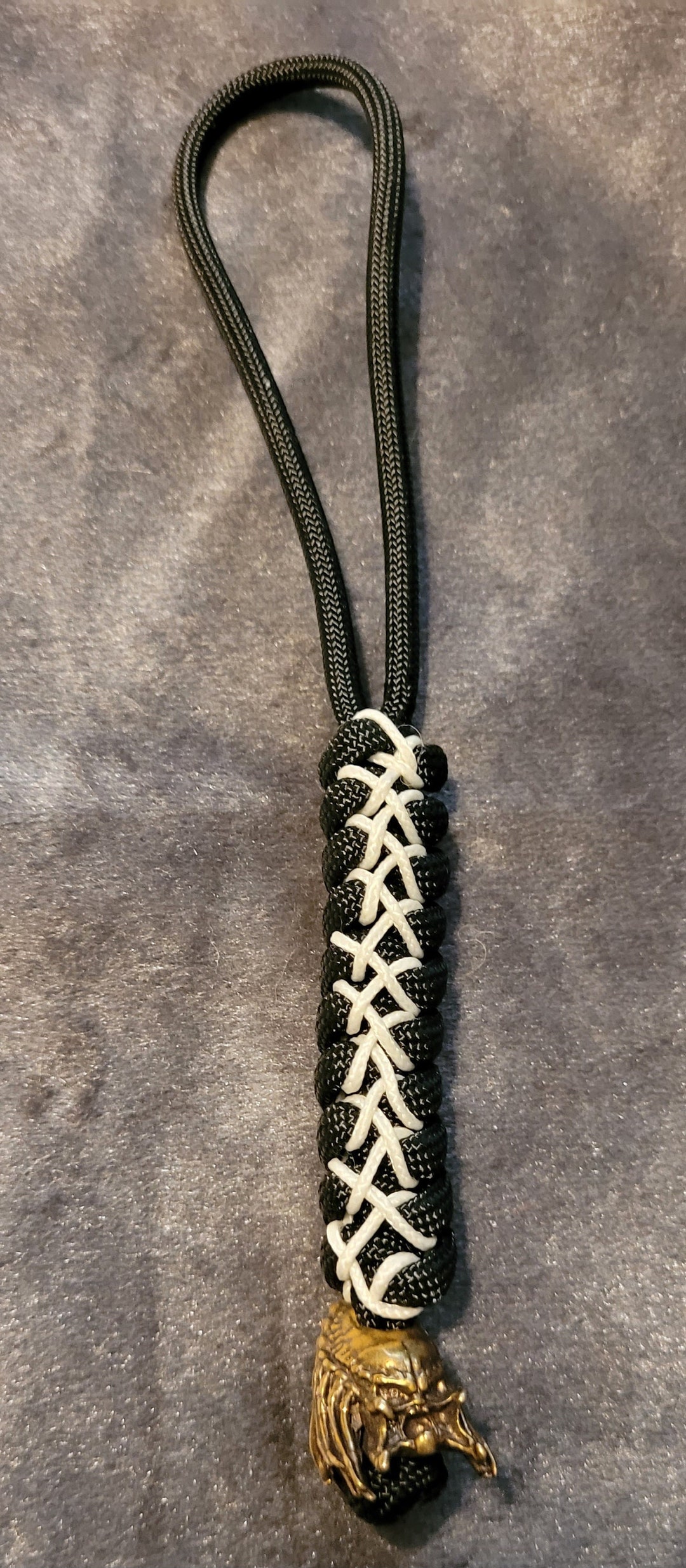 Predator Paracord Knife Lanyard, EDC, Key Fob, Handmade, Brass Bead ...